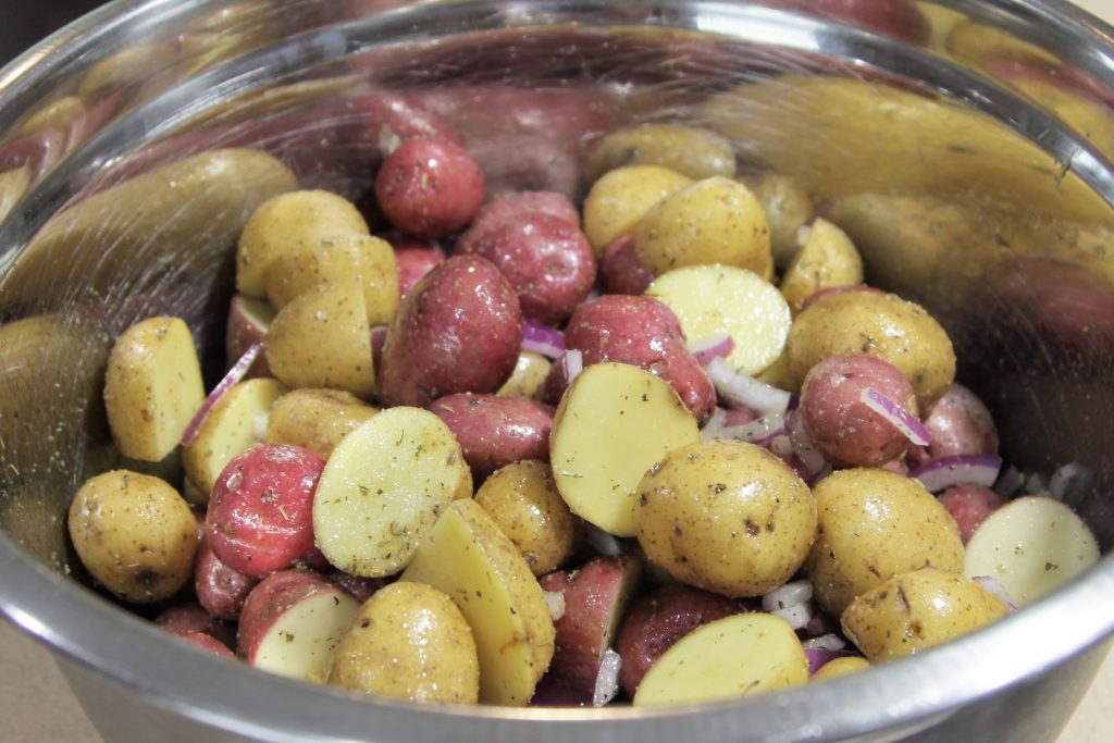 Roasted gourmet potatoes are easy to make and sure to please a crowd
